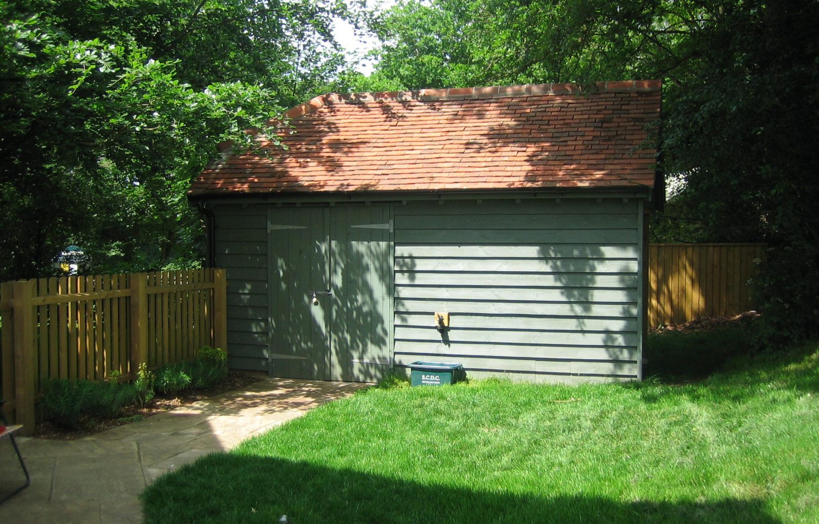 Timber Garage Landscaping - Roger Gladwell Timber Frame Construction