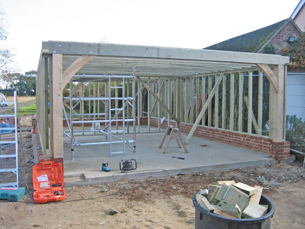 Timber Garage Construction - Roger Gladwell Timber Frame Construction