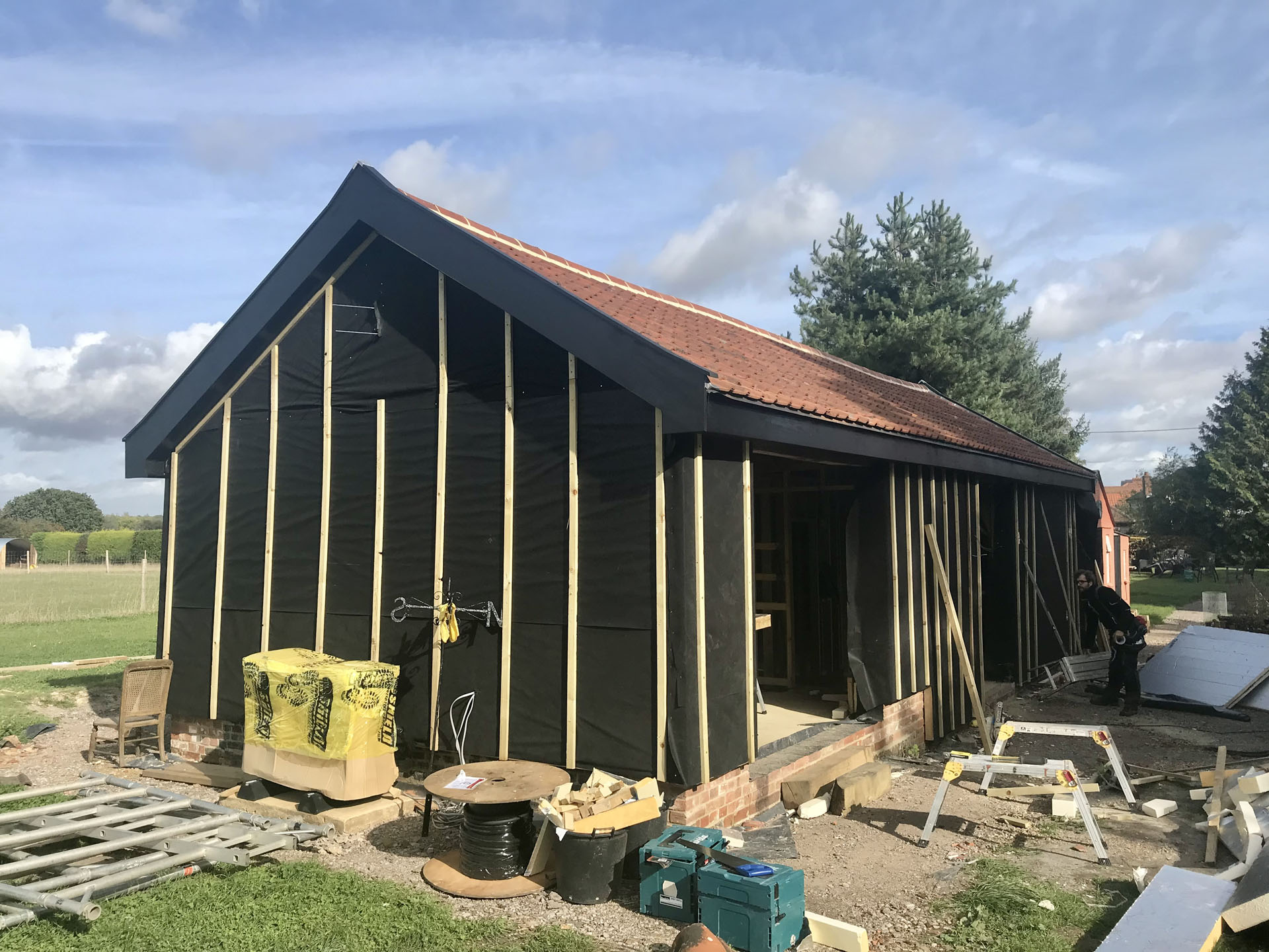 Barn restoration work in progress - Roger Gladwell Landscape & Construction
