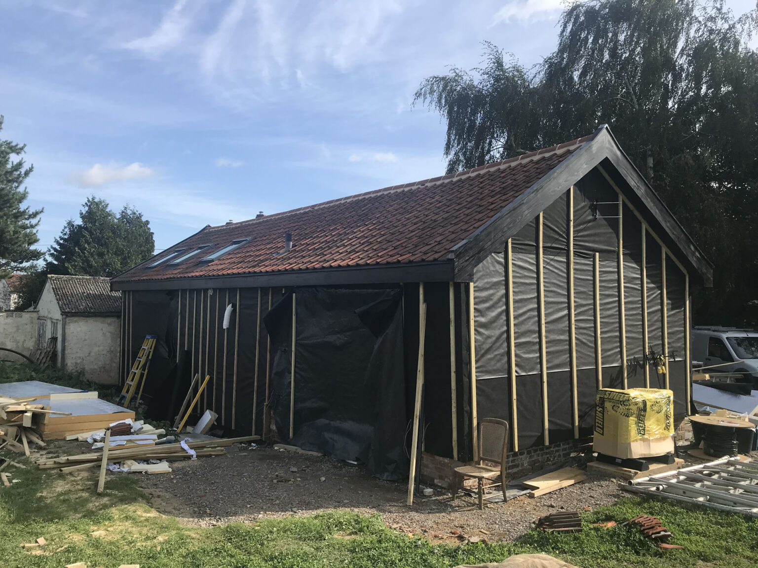 Barn restoration work in progress - Roger Gladwell Landscape & Design