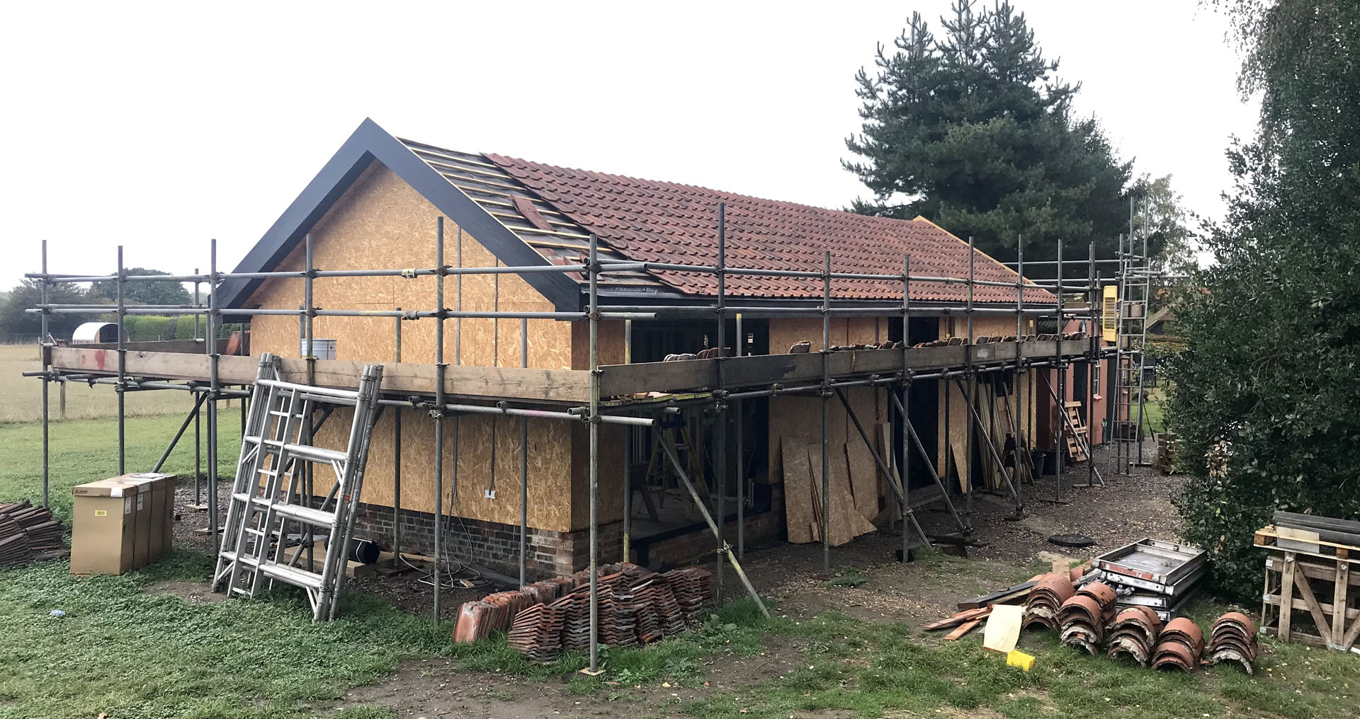 Barn restoration work in progress - Roger Gladwell Landscape & Construction